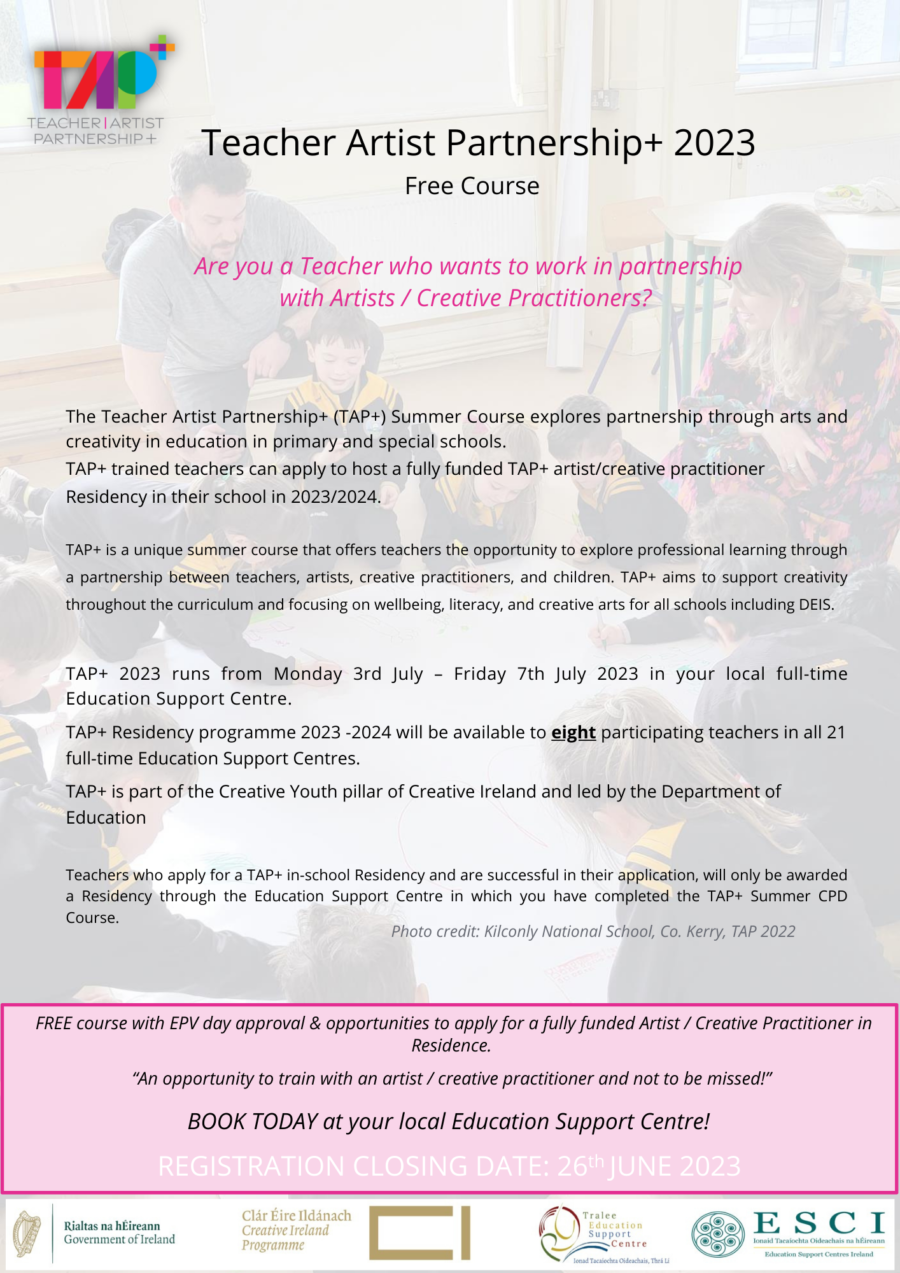 TAP+ Summer CPD Course and Residency Programme for Teachers and Artists ...
